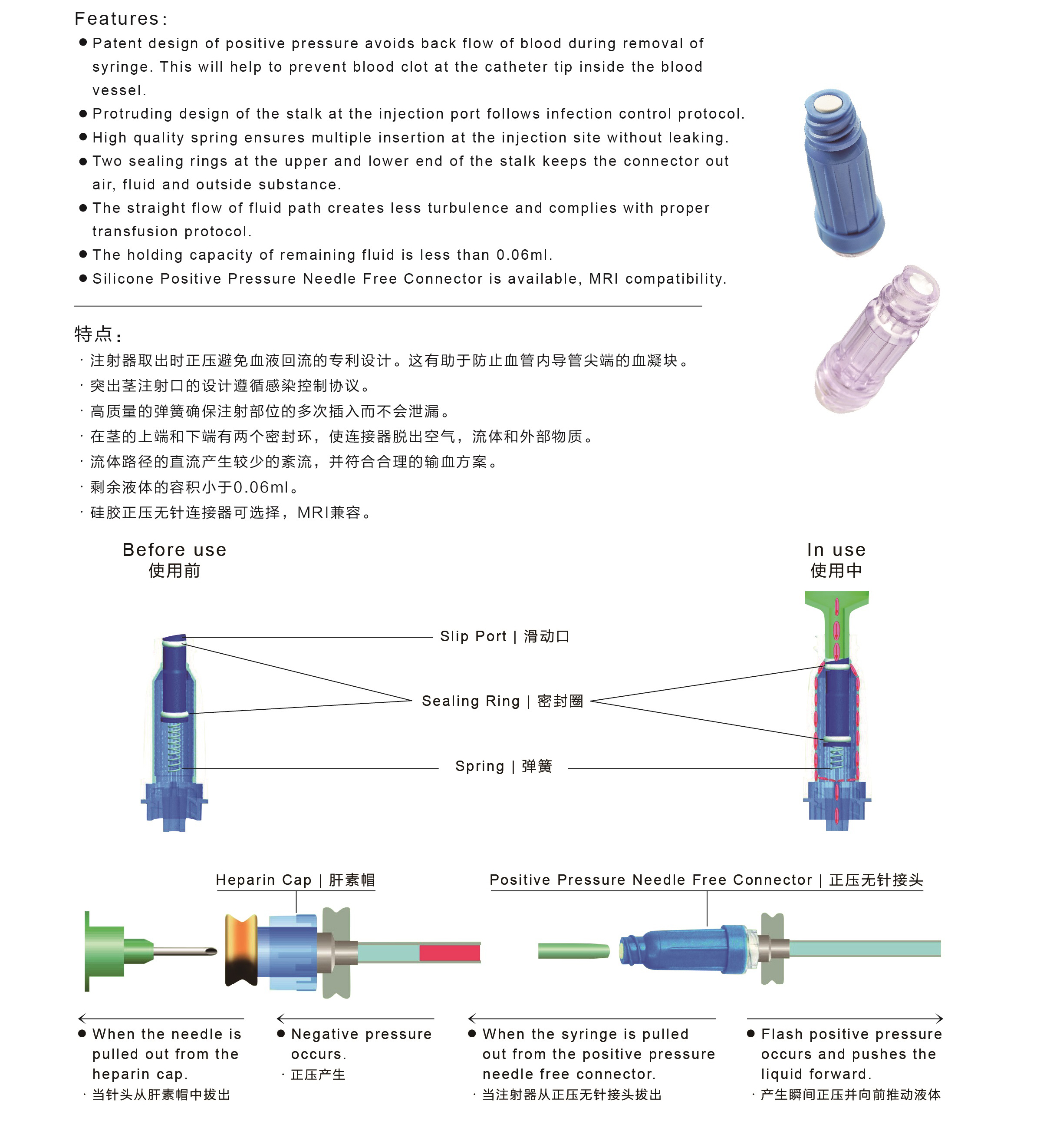 POSITIVE PRESSURE NEEDLE FREE CONNECTOR - Buy CONECTOR SIN AGUJA DE ...
