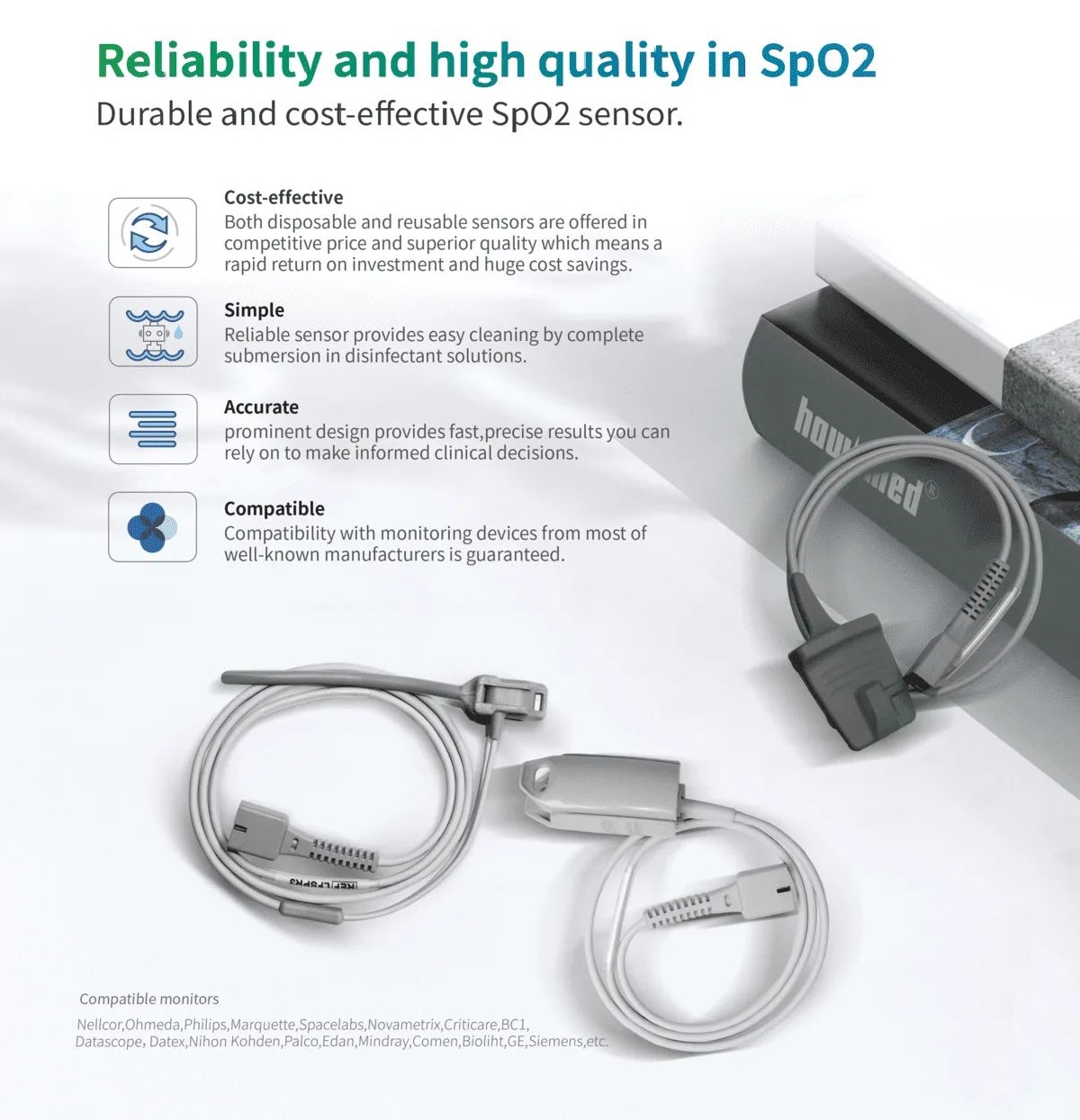 SpO2 Sensor - Buy, SpO2 Sensor Product on YANGZHOU MEDITECH IMPORT ...